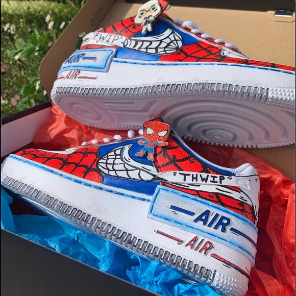 Nike | Shoes | Af Shadow Custom Spiderman Signed By Marc Guggenheim ...